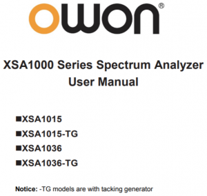 XSA1000 Series Spectrum Analyzer User Manual | owon by wavecrest